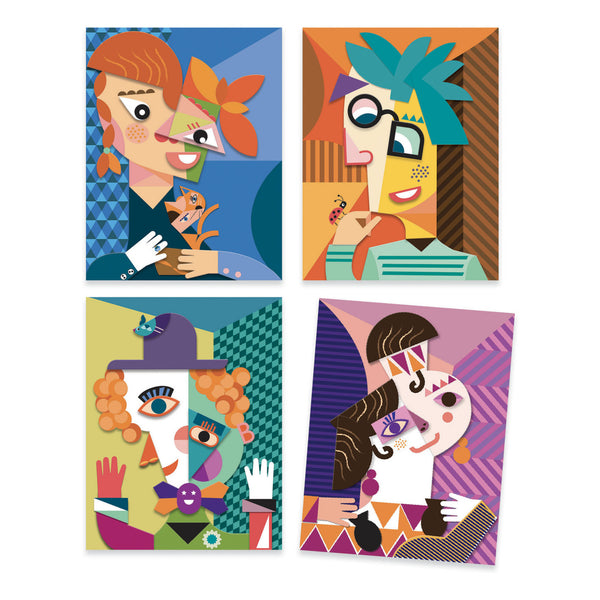 Cubism Square Heads Collage + Stickers - Phoenix Art Museum